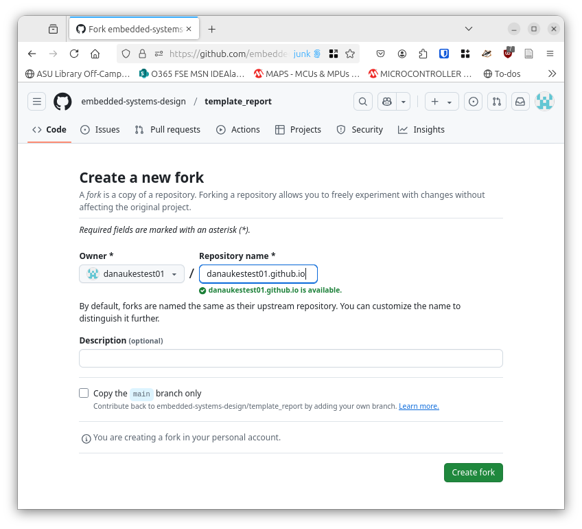 Fork and Set up a Report Website | Embedded Systems Design